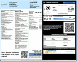 Lookup Lincoln Window Stickers By VIN - Vehicles Report